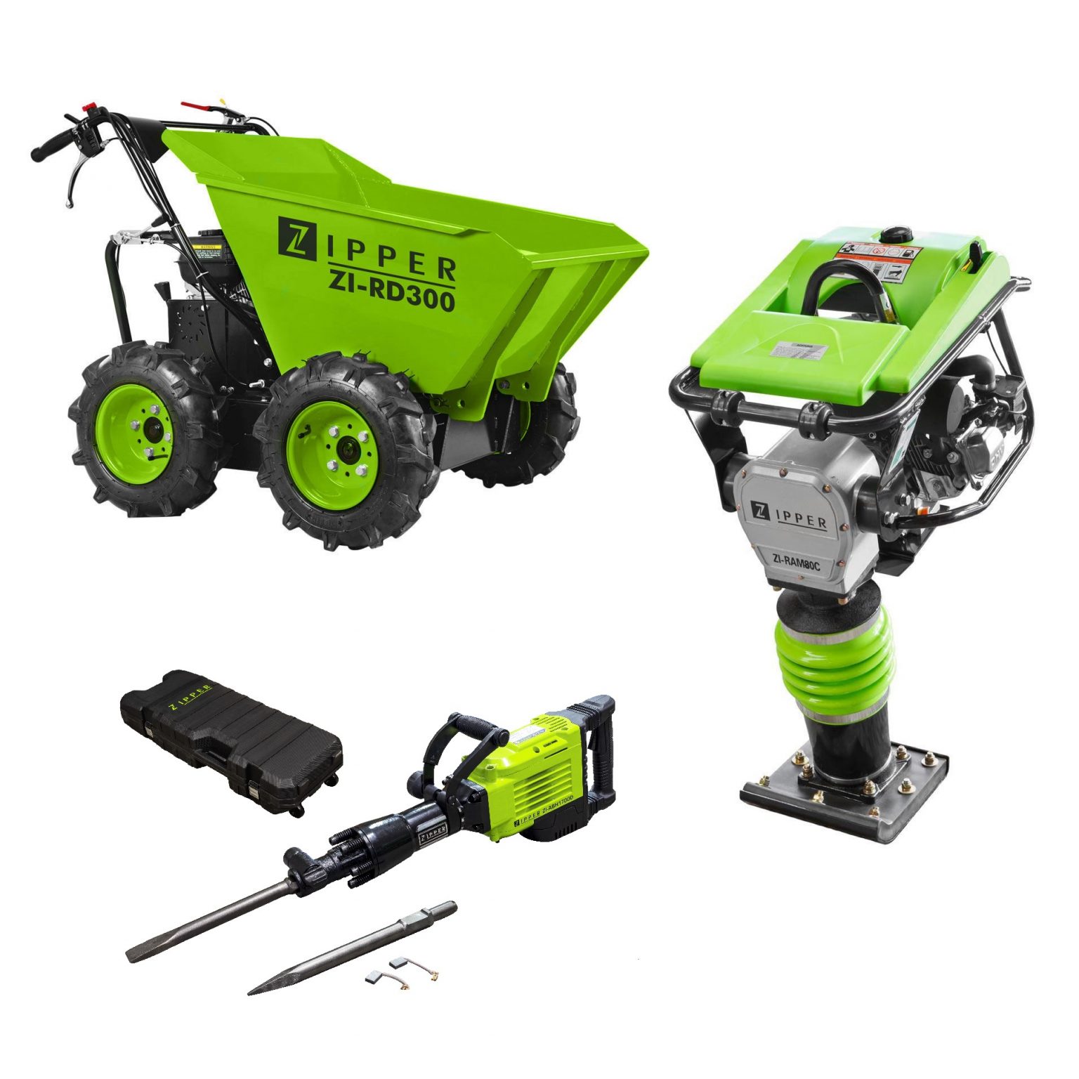 Rad Dumper, Vibrationsstampfer, Abbruchhammer (Maschinenset) - myTools