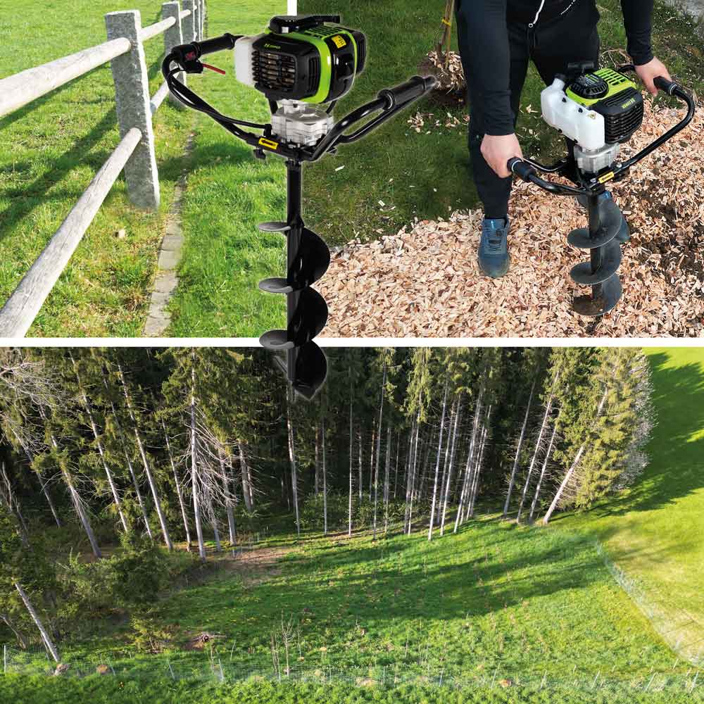 Erdbohrer Zipper ZI-ELB380 inkl. 3 Bohraufsätze und Verlängerung - myTools